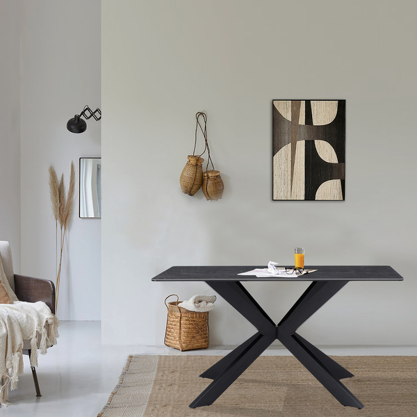 APOLLO BLACK DINING TABLE | Indus Valley