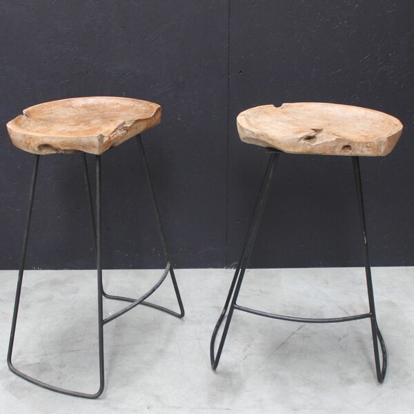 Oval Teak Seat Bar Stool* | Ancient Mariner Furniture