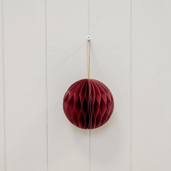 Set of 3 Claret Red Round Baubles | Scarthingwell