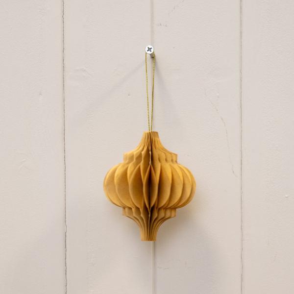 Set of 3 Caramel Spinning Top Baubles | Satchville