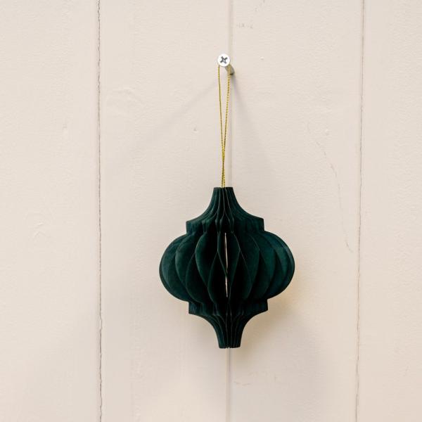 Set of 3 Dark Green Spinning Top Baubles | Satchville