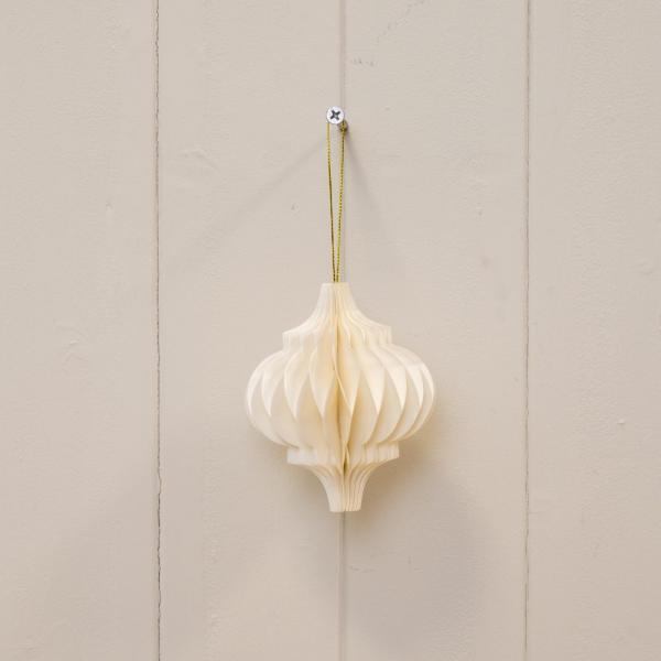 Set of 3 Off White Spinning Top Baubles | Satchville