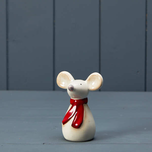 Ceramic mouse with red scarf | Satchville