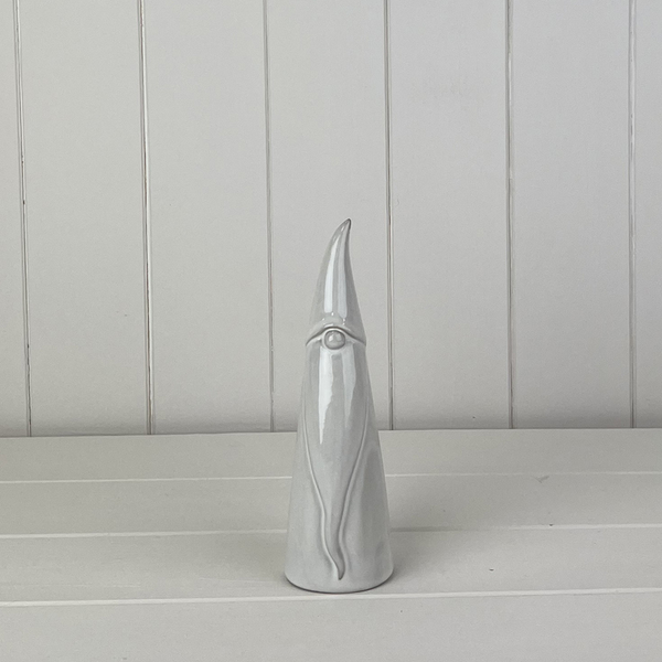 Glazed Ceramic Tall Gonk Ornament with Textured Detail | Satchville