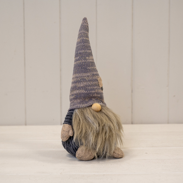 Large Grey Fabric Gonk with Knitted Hat | Satchville