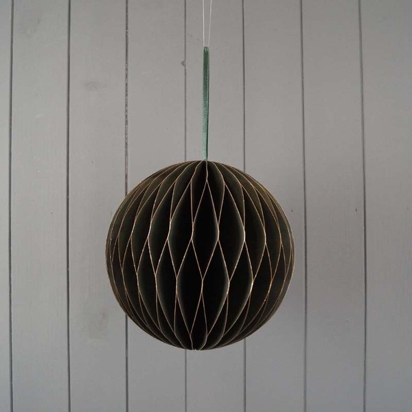 Hanging Handmade Green Circular Bauble Paper - Flat Packed | Satchville