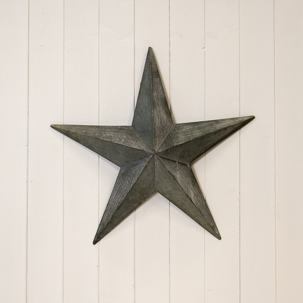 Natural Grey Metal star decorations | Satchville