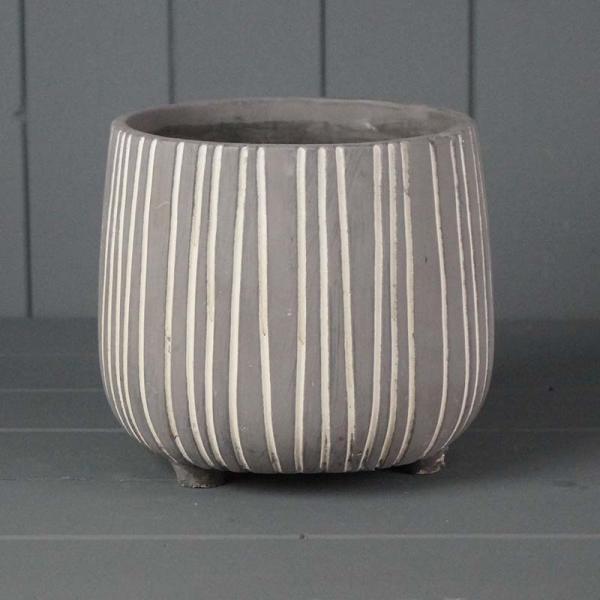 Striped Pot D18.5xH16.5cm | Satchville