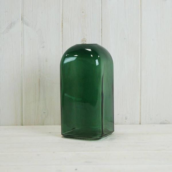 Green Square Bottle Vase TD3.4cm B9c9cm .575Kg | Satchville