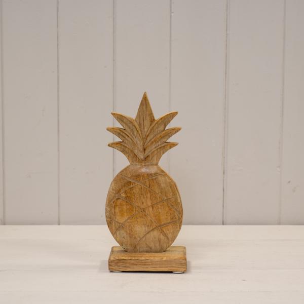 Small Wooden Carved Pineapple Display | Satchville