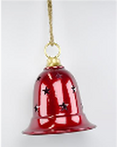 Glossy Red Metal Bell with Cutout Detail Small | Satchville